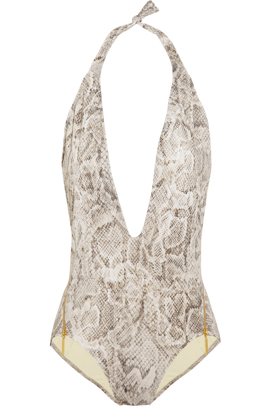 Melissa odabash Bermuda Plungefront Pythonprint Swimsuit in Natural | Lyst