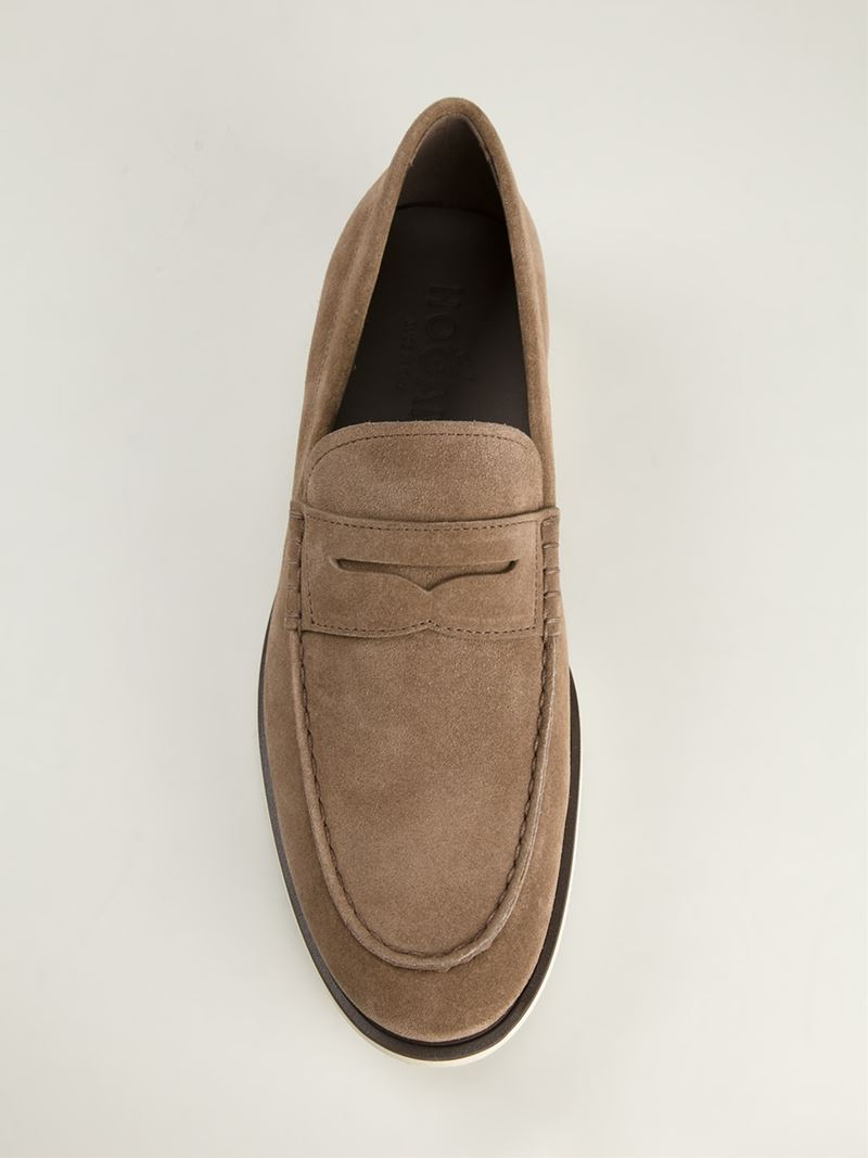 Hogan Rubber Sole Penny Loafers in Brown for Men - Lyst