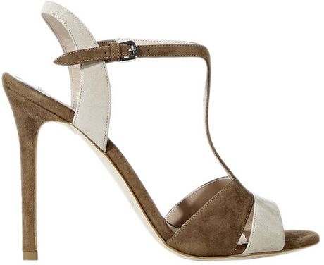 Alberto Guardiani Shoes Sandal T Heel 10 Suede in Beige | Lyst