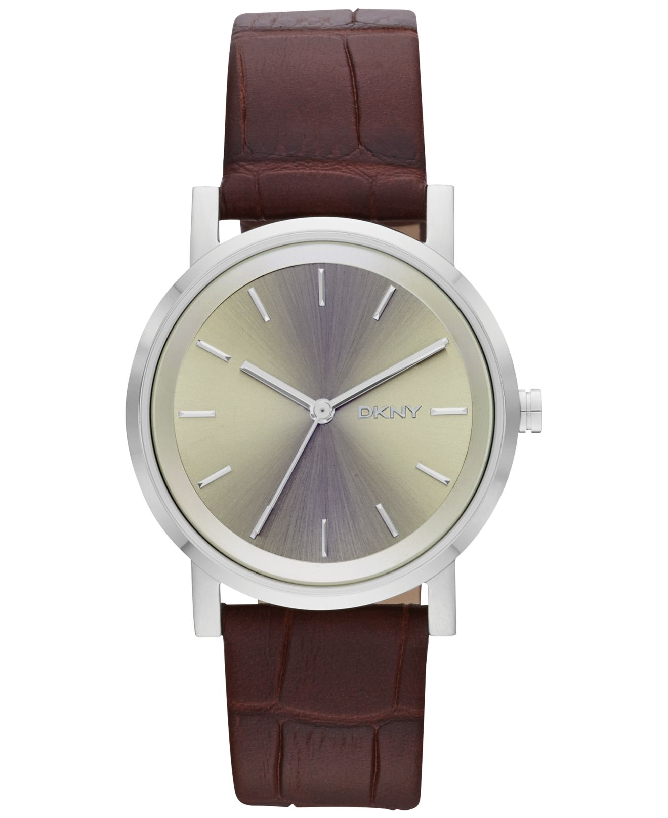 Lyst - Dkny Womens Soho Burgundy Crocembossed Leather Strap Watch 34mm ...