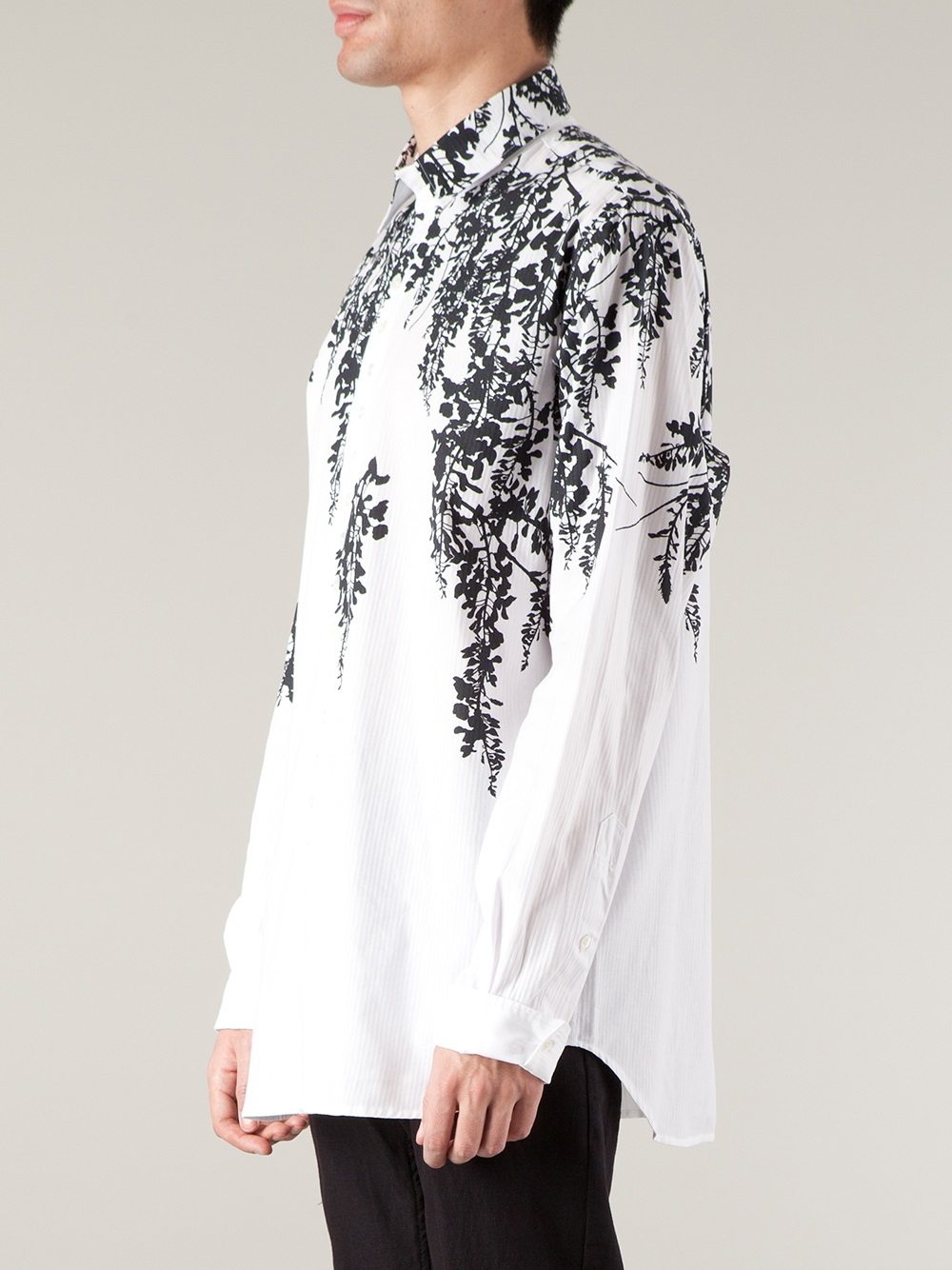 Lyst - Ann Demeulemeester Floral Print Shirt in White for Men