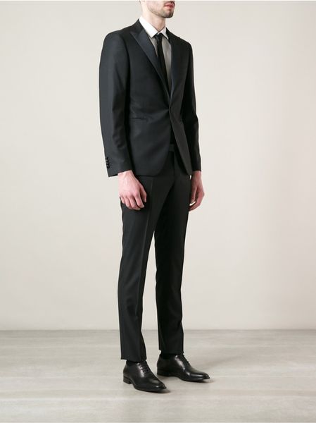 Tagliatore 0205 Black Wool Tuxedo in Black for Men | Lyst