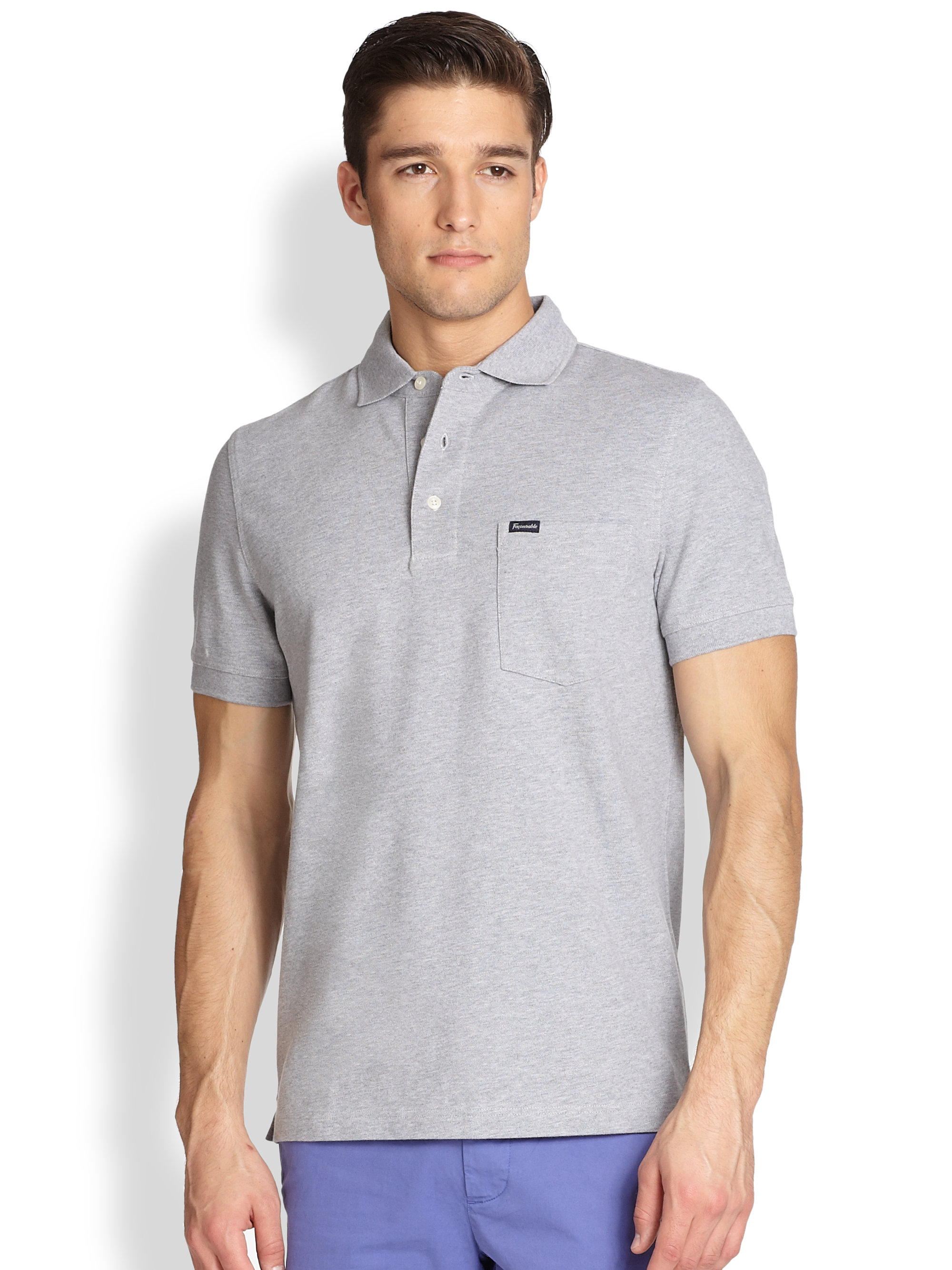 Façonnable Pique Polo Shirt in Gray for Men | Lyst