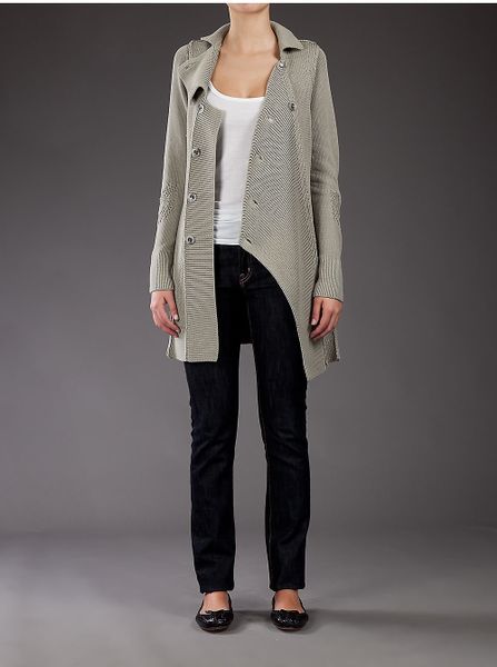Marithé X François Girbaud Button Detail Cardigan in Green | Lyst