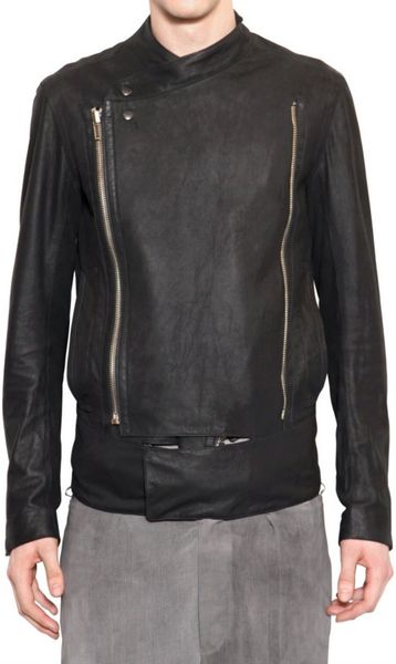 Ann Demeulemeester Double Zip Nappa Leather Jacket in Black for Men | Lyst