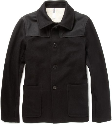 Margaret Howell Mhl Wool-blend Donkey Jacket in Black for Men | Lyst