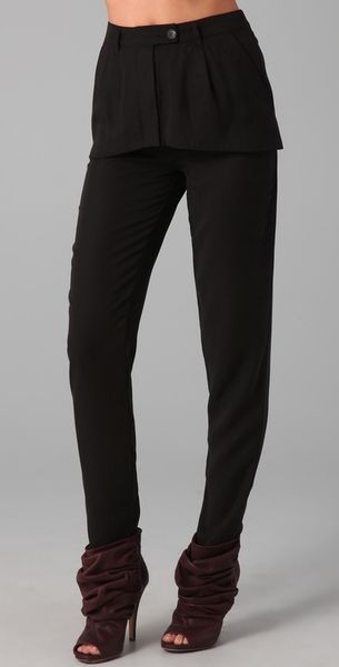 Mm6 X Opening Ceremony Pants with Removable Skirt in Black | Lyst
