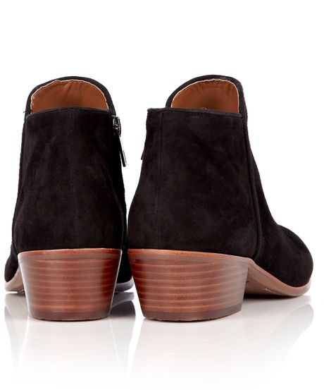 Sam Edelman Black Petty Flat Suede Ankle Boot in Black | Lyst