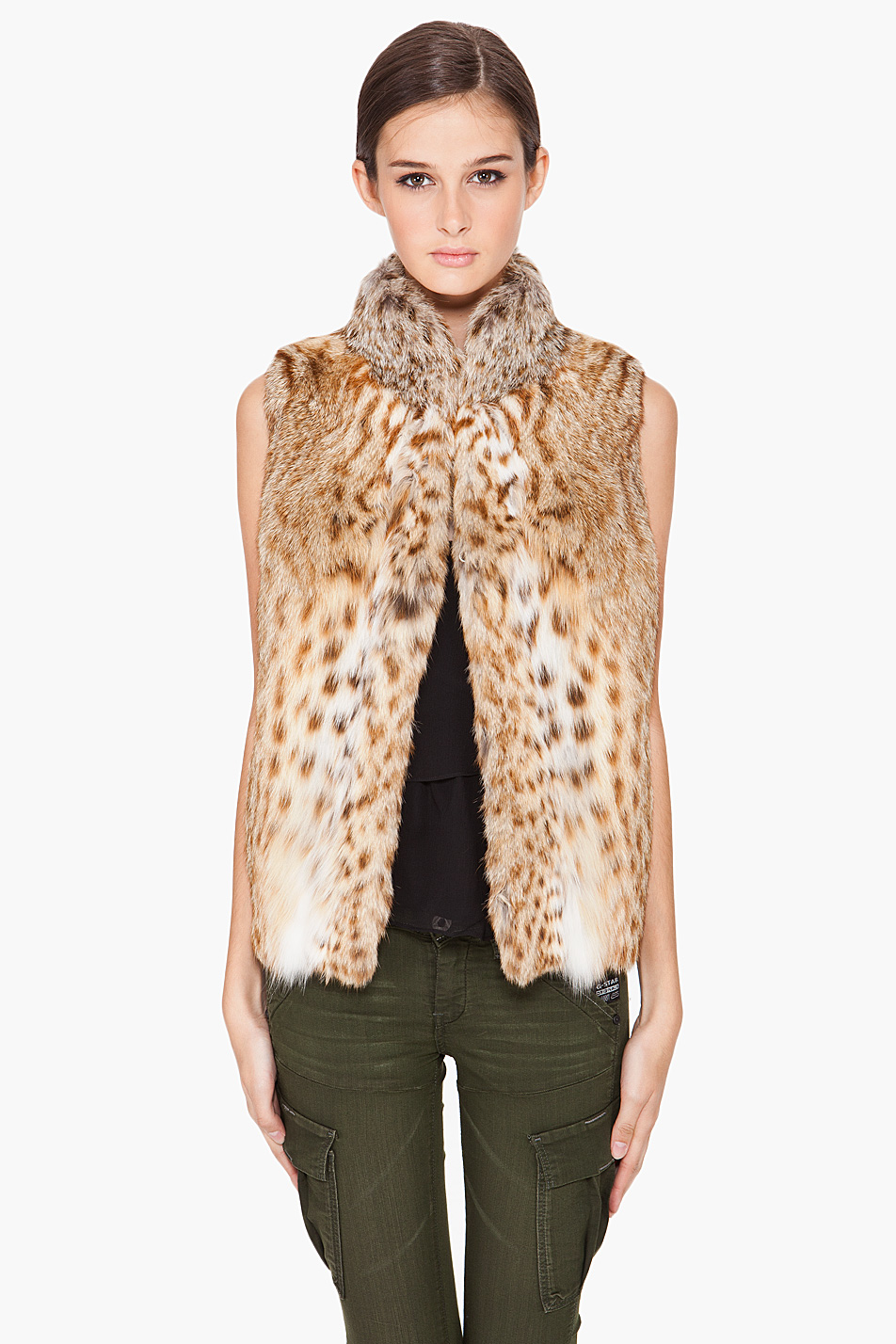 Haute Hippie Bobcat Fur Vest in Animal (natural) | Lyst