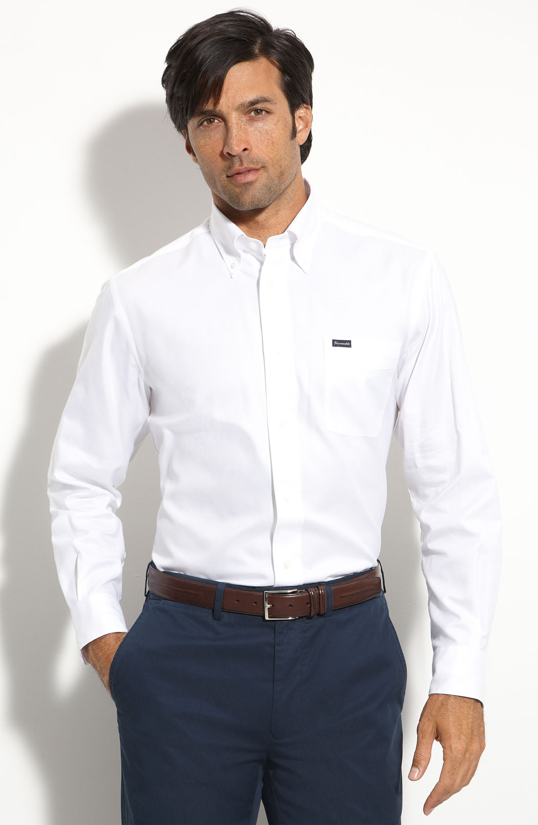 Façonnable Classic Fit Woven Sport Shirt in White for Men | Lyst