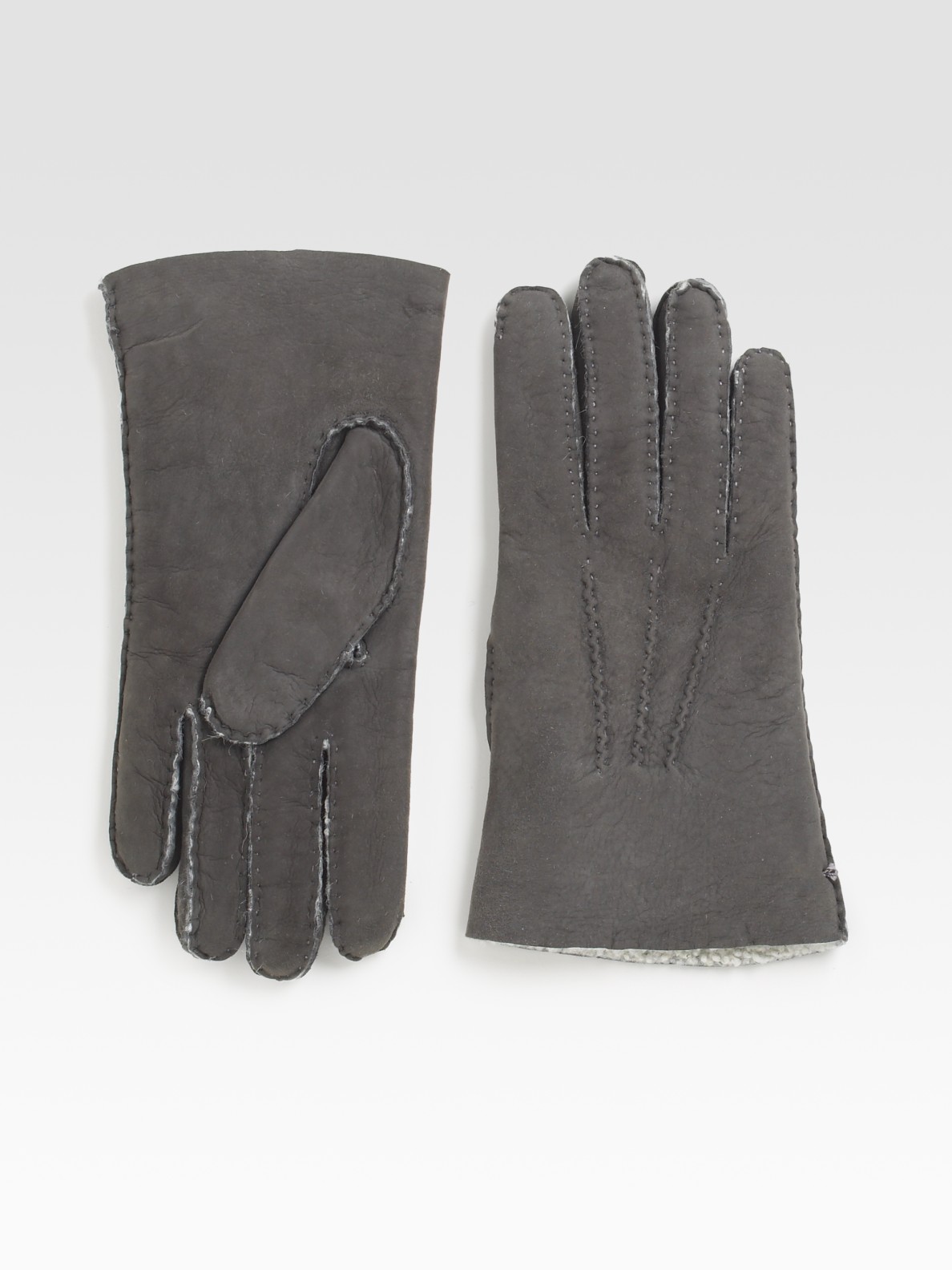 Saks Fifth Avenue Shearling Gloves in Gray for Men (grey) | Lyst