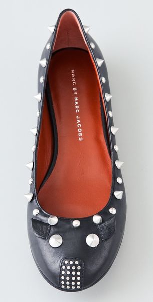 Marc By Marc Jacobs Studded Mouse Flats in Black | Lyst
