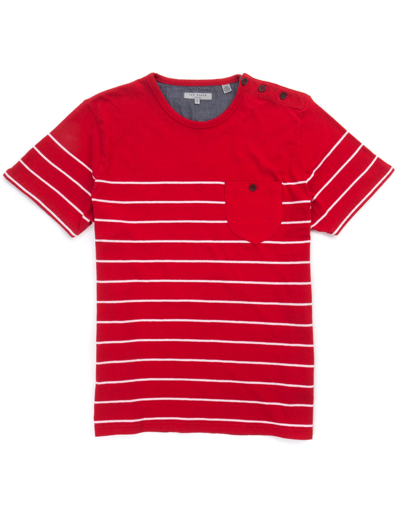 Ted Baker Striped T Shirt in Red for Men | Lyst