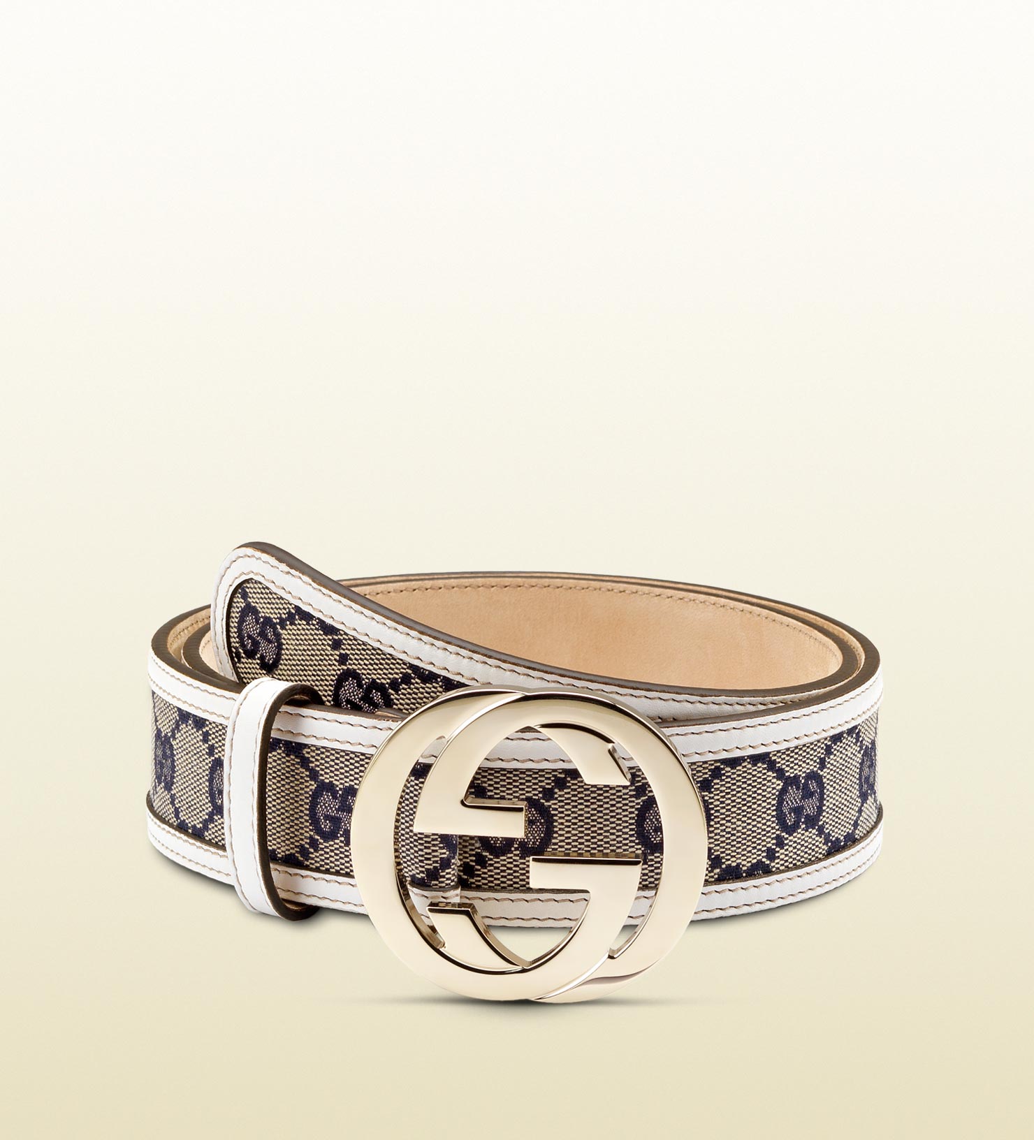 Lyst Gucci Original Gg Canvas Belt With Interlocking G Buckle In Blue