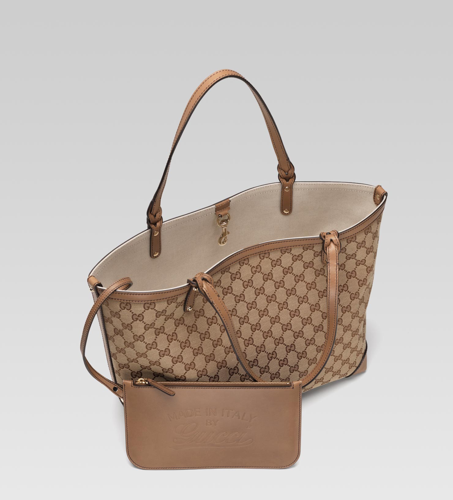 Lyst - Gucci Gucci Craft Original GG Canvas Tote in Brown Lyst - Gucci Gucci Craft Original GG Canvas Tote in Brown