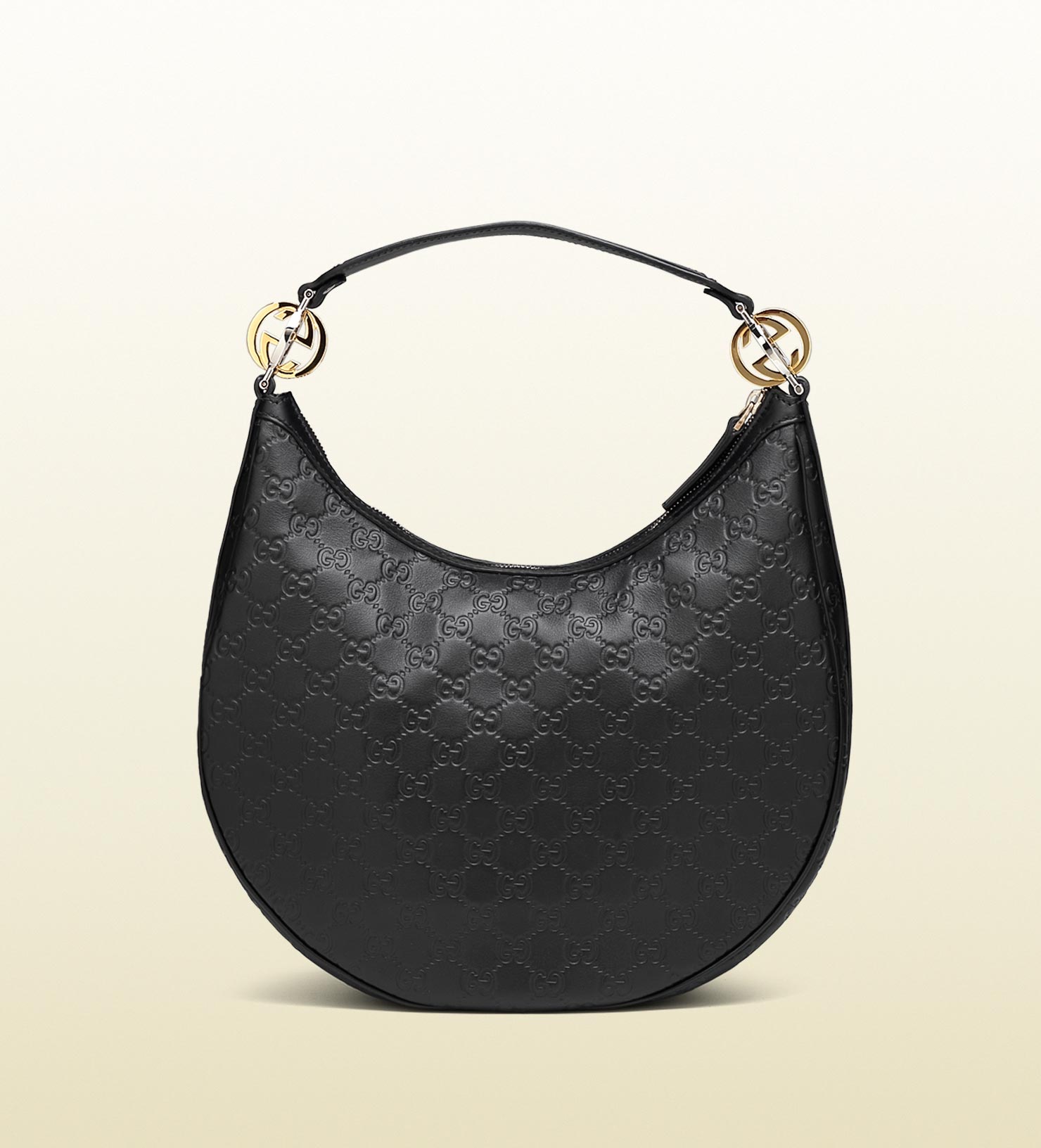 Gucci Black Gg Guccissima Leather Twins Interlocking Large Hobo Bag ...