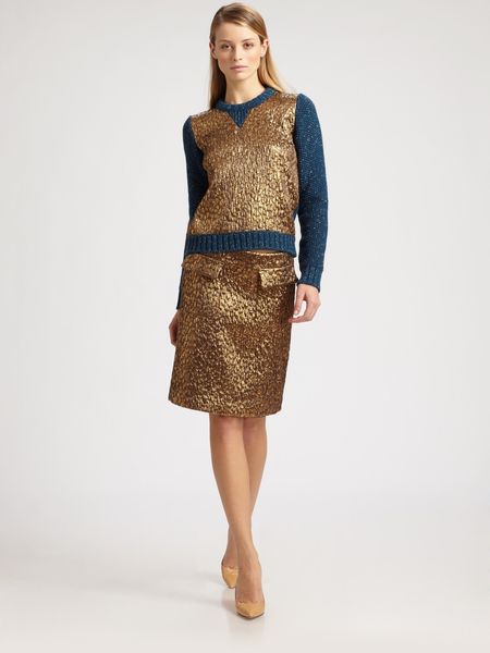 Rochas Brocade Sweater in Blue (petrol) | Lyst