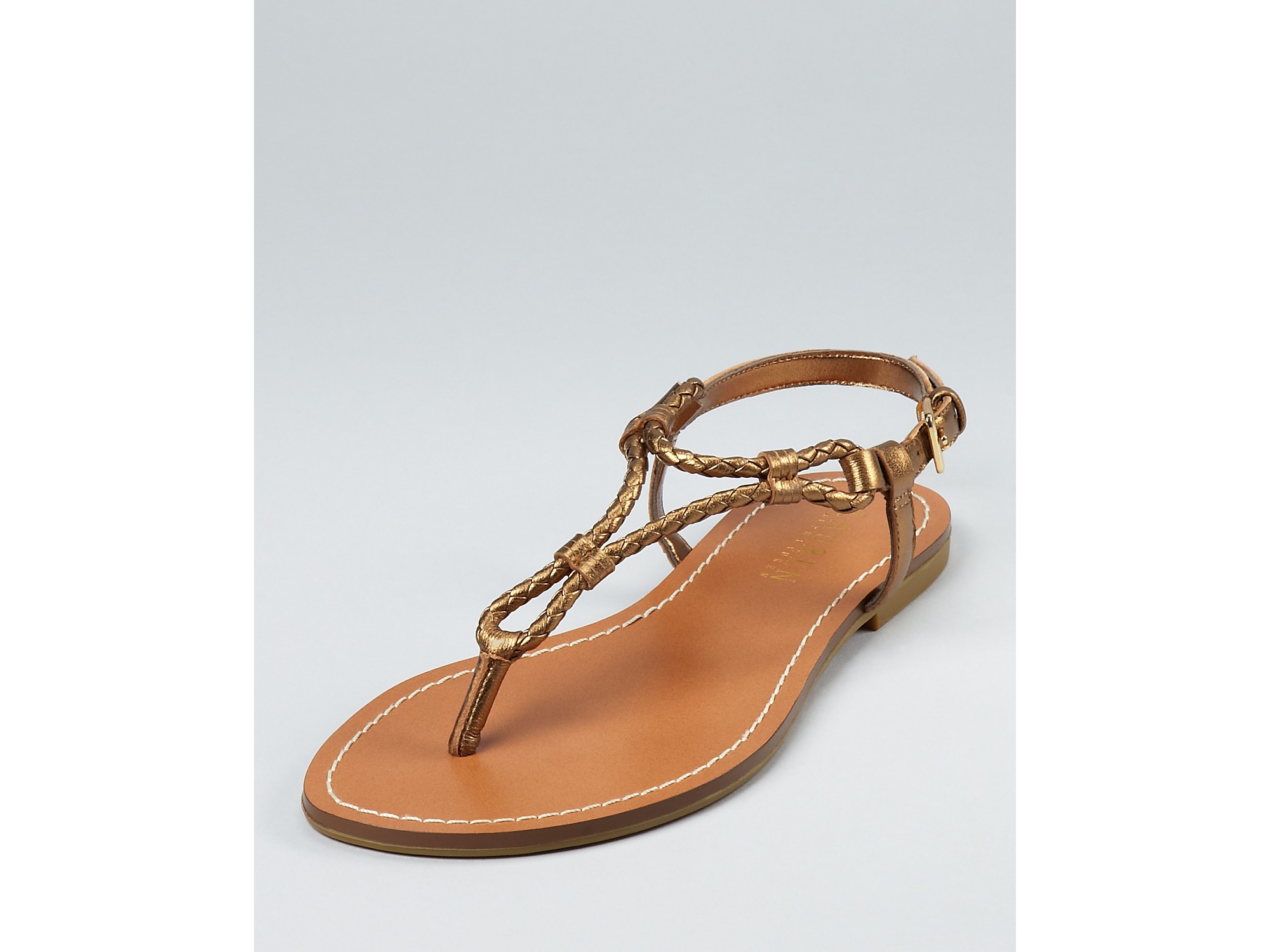 Lyst - Lauren By Ralph Lauren Alexa Rope Flat Sandals in Metallic