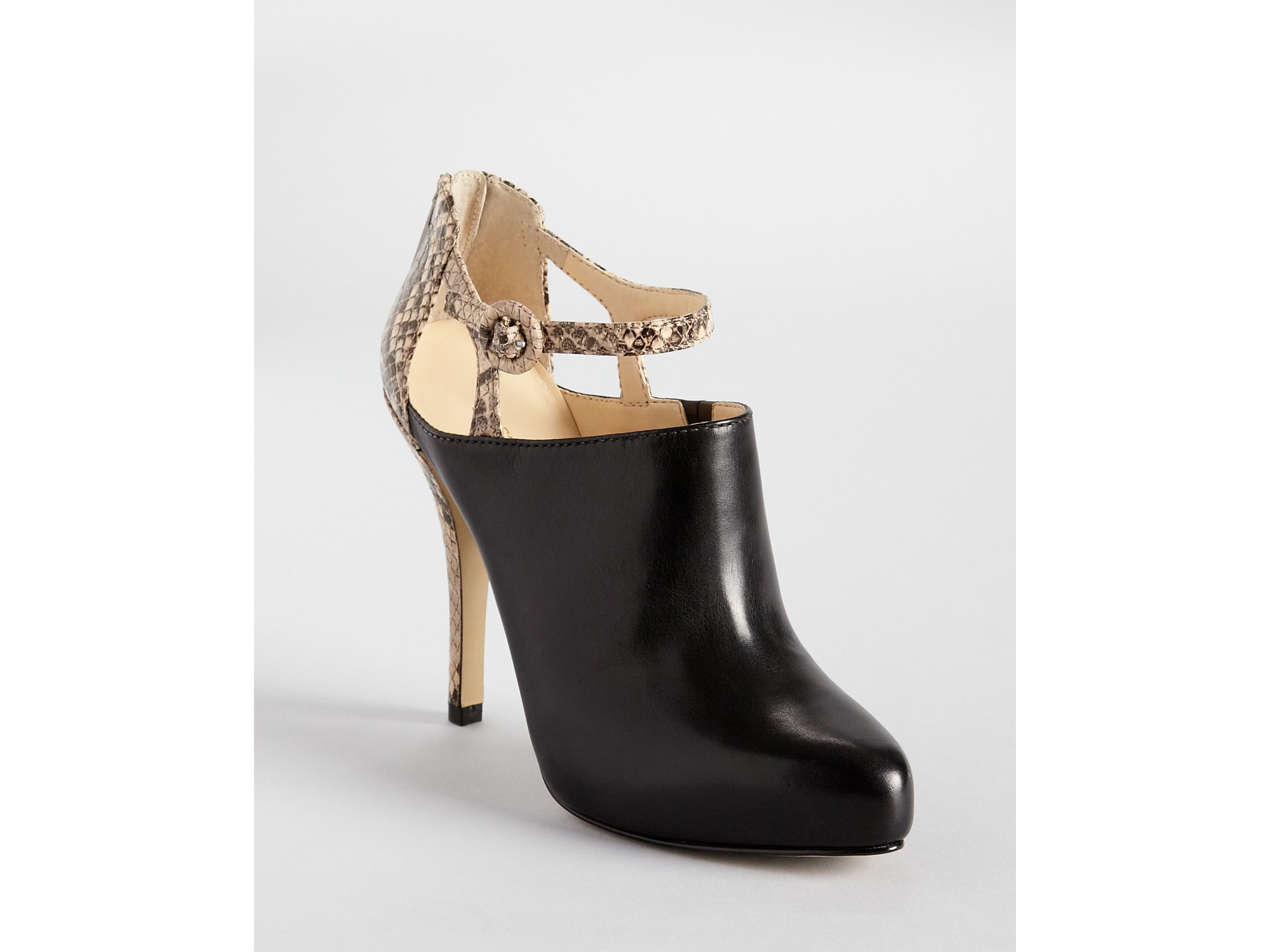 Lyst - Enzo Angiolini Booties - Yoursonly Ankle Strap in Black