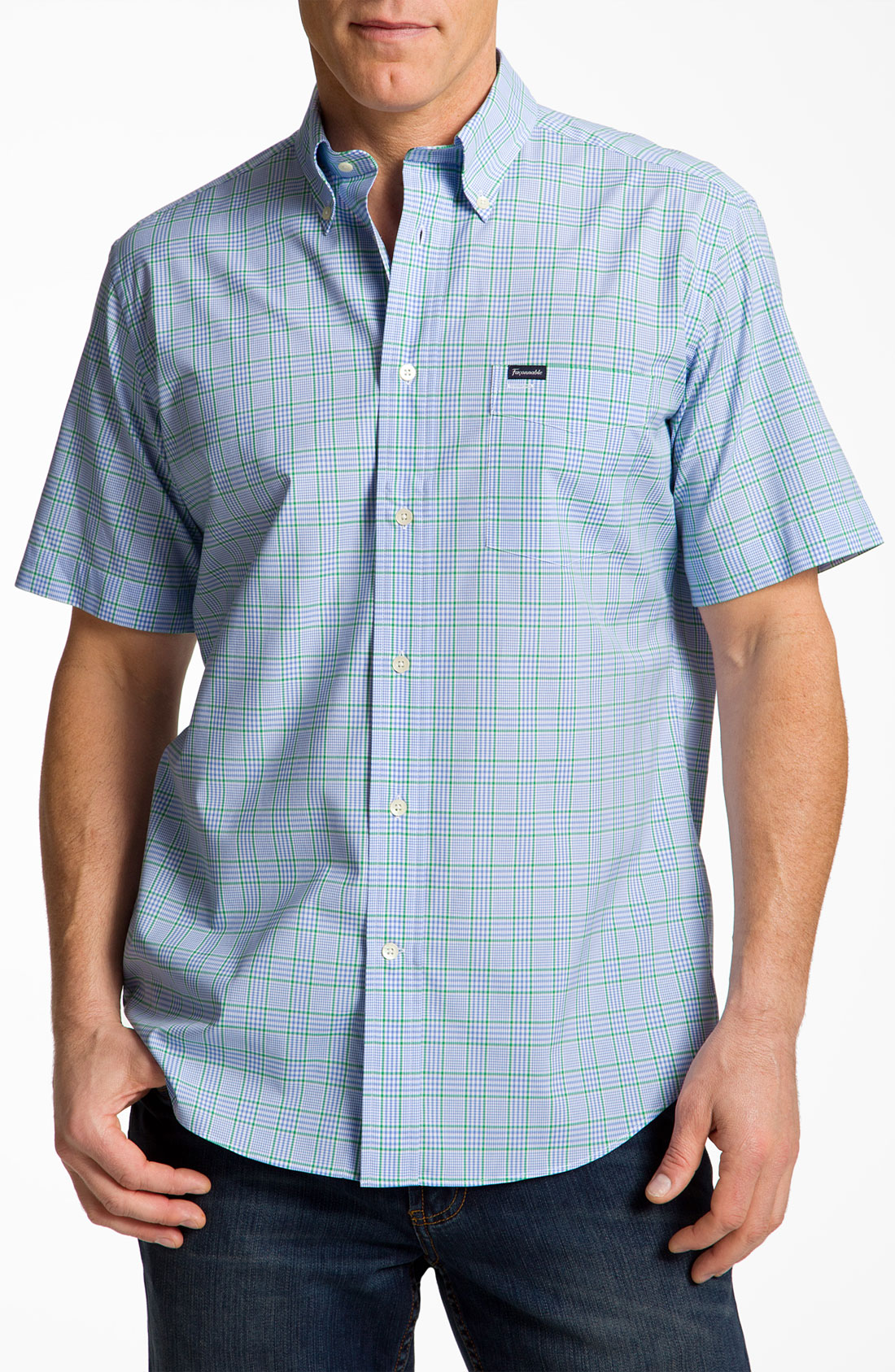 Faconnable Classique Fit Sport Shirt in Green for Men (green multi) | Lyst