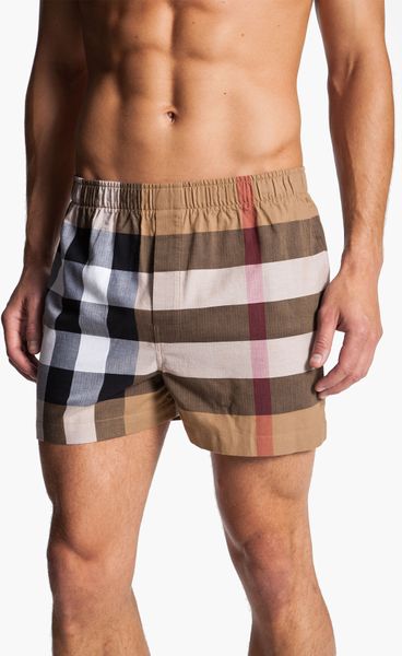 Burberry Check Print Woven Boxers in Beige for Men (house check) | Lyst