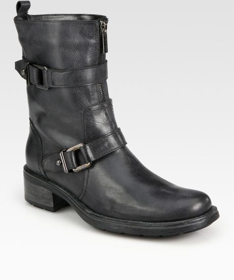 Aquatalia By Marvin K Leather Buckle Boots in Black | Lyst