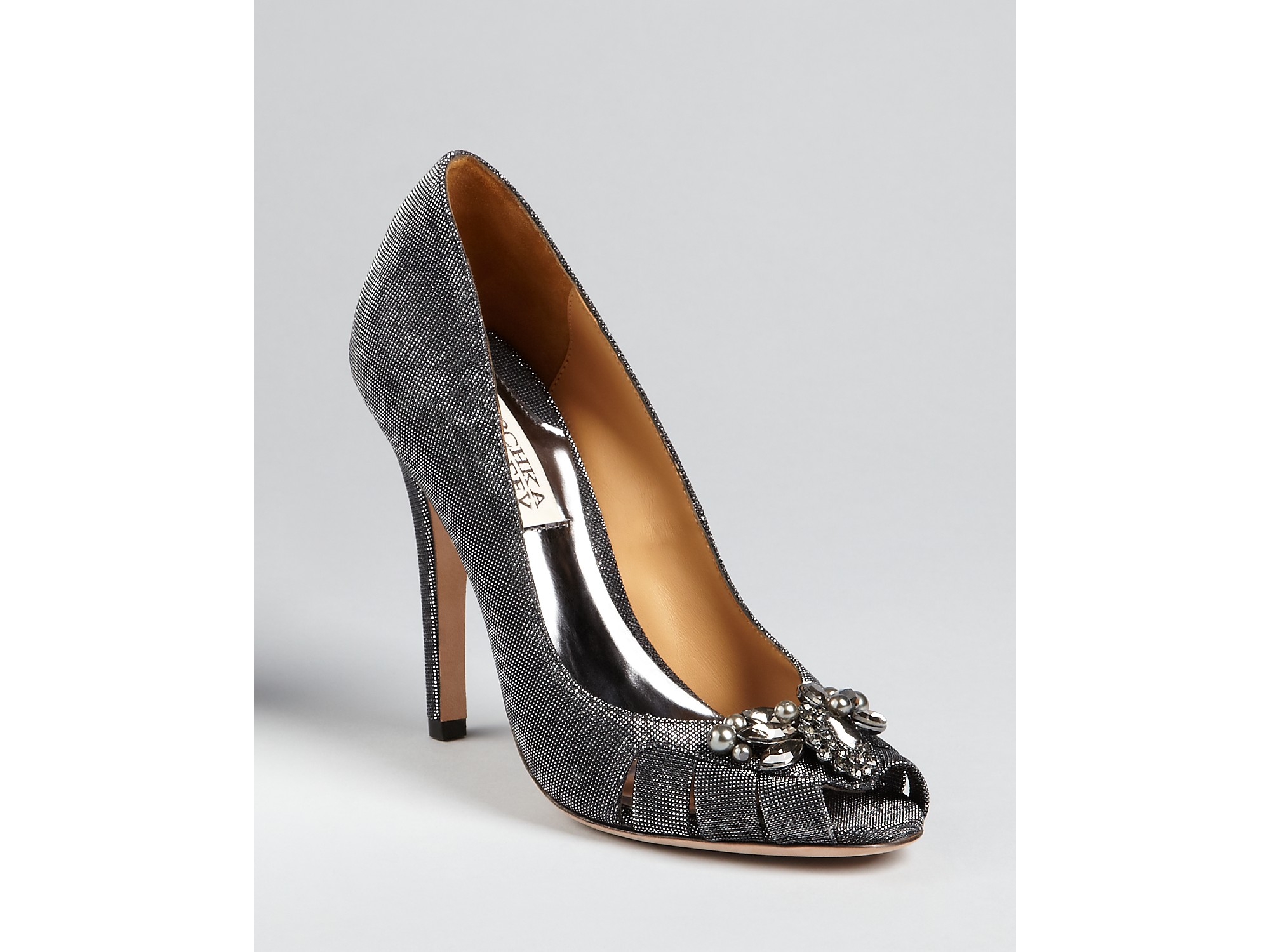 Badgley Mischka Evening Pumps Monique High Heel in Black (black ...