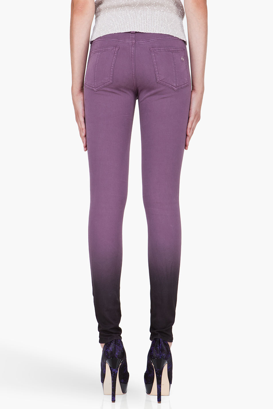 Lyst - Rag & Bone Purple Ombré Stretch Skinny Jeans in Purple