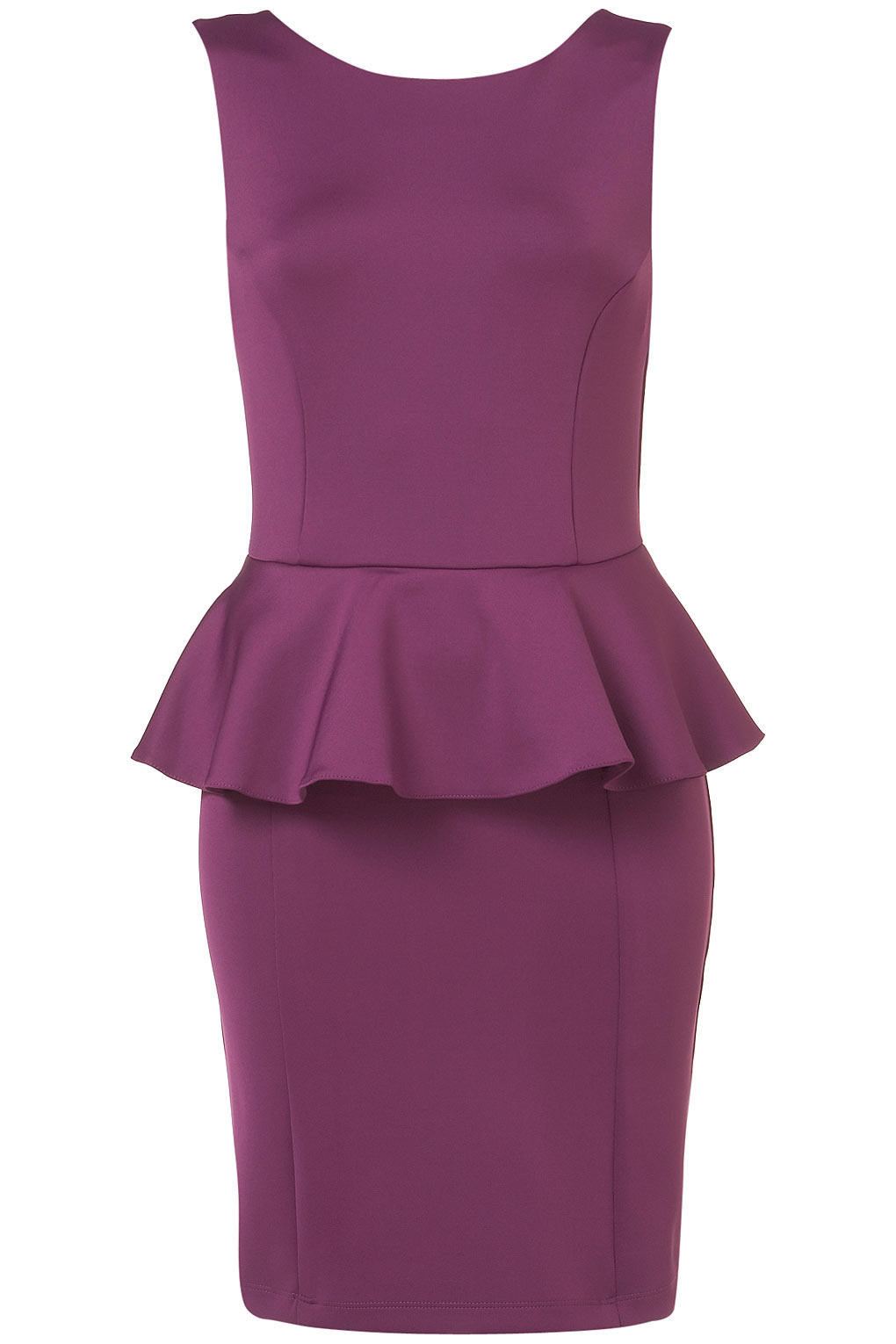 Lyst Topshop Scuba Peplum Pencil Dress In Purple