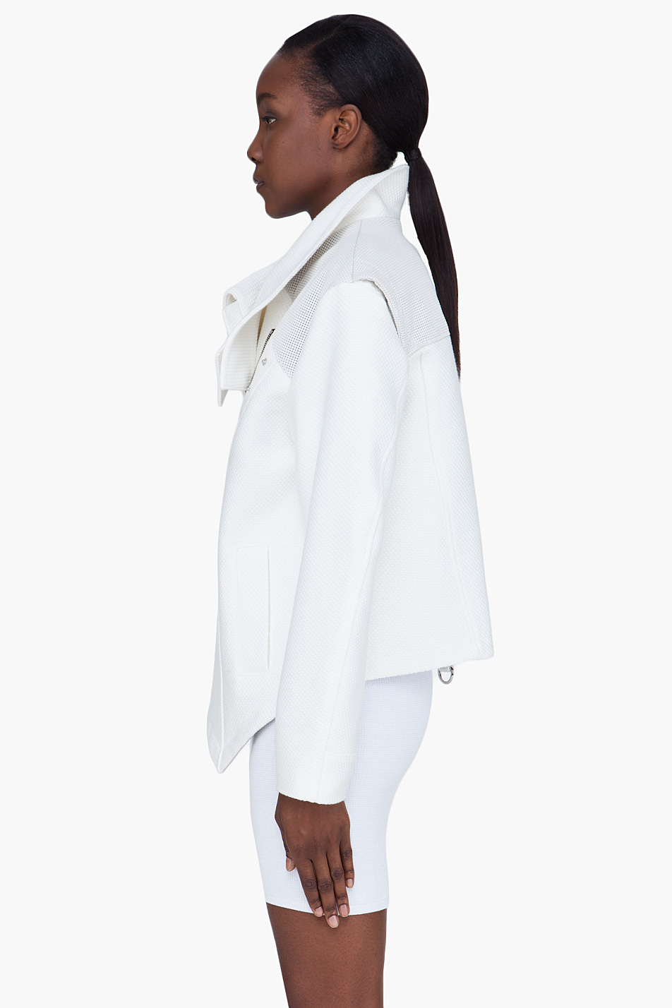 Lyst - Proenza Schouler White Leather Trim Asymmetric Jacket in White
