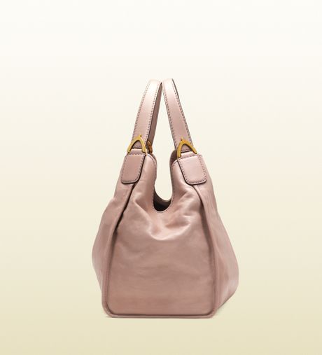 Soft Pink Leather Shoulder Bag | semashow.com