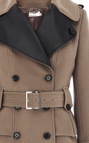 Karen Millen Glamorous Military Coat in Brown | Lyst