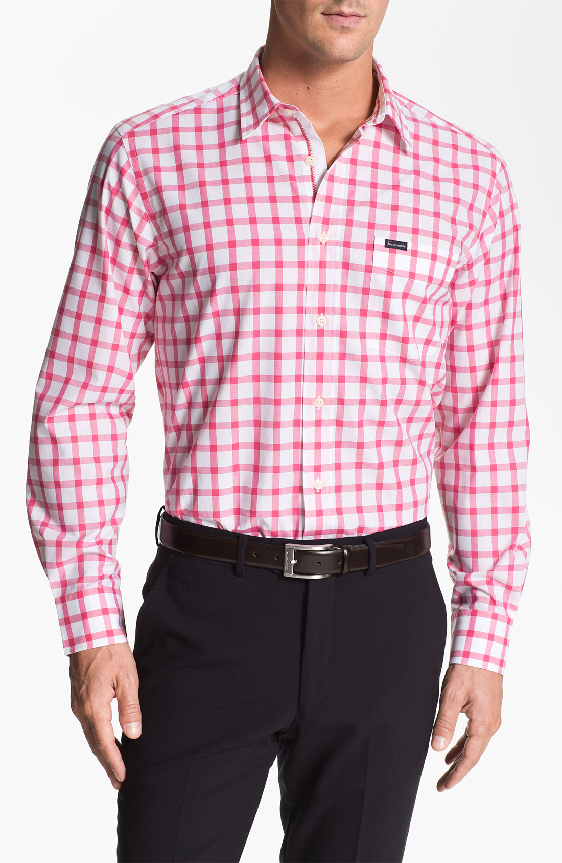 Faconnable Club Fit Sport Shirt in for Men (pink multi) | Lyst