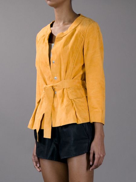 Philosophy Di Alberta Ferretti Short Belted Jacket in Orange | Lyst