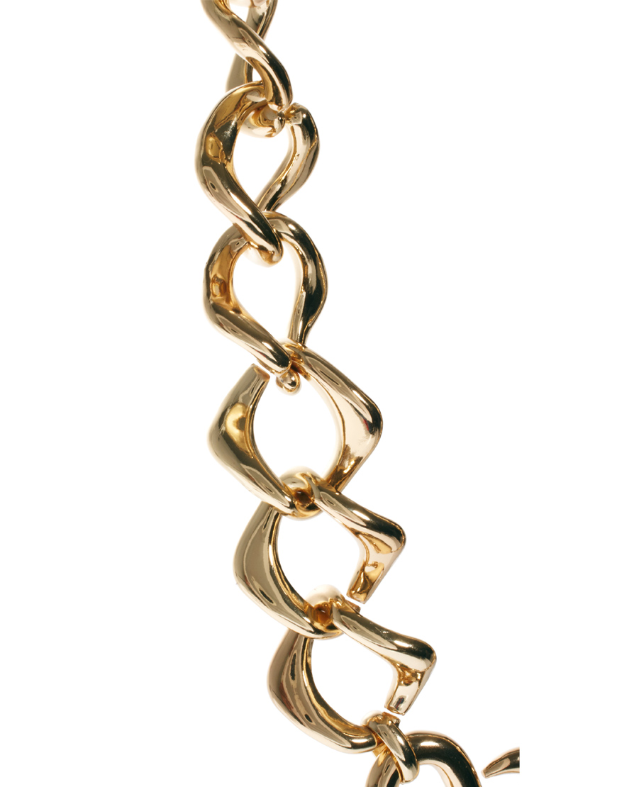 Asos Luxe Chain Choker Necklace in Metallic | Lyst
