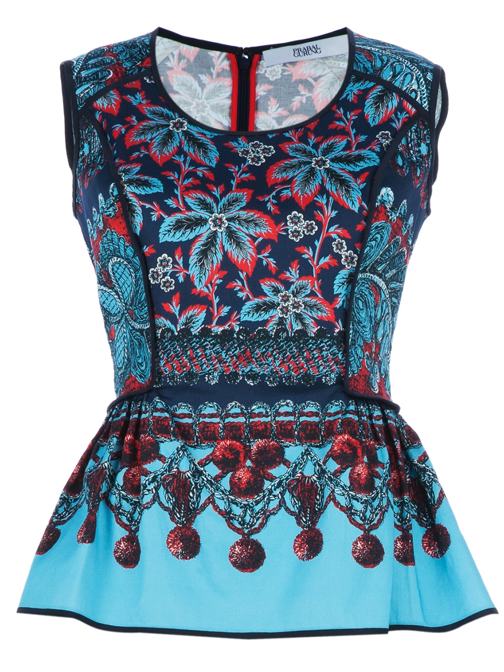 Prabal Gurung Floral Print Peplum Top in Floral | Lyst