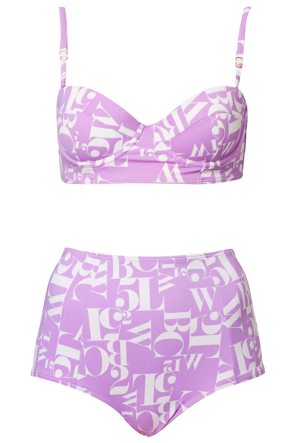 Lyst Topshop Lilac Graphic Font Bikini In Purple