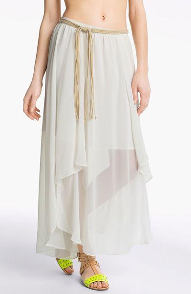 Sanctuary Layered Chiffon Maxi Skirt in White (end of color list ivory ...