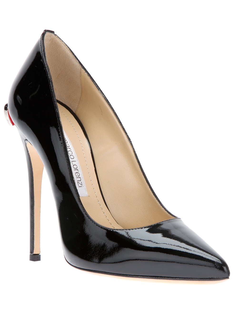 Gianmarco Lorenzi Patent Stiletto Pump in Black | Lyst