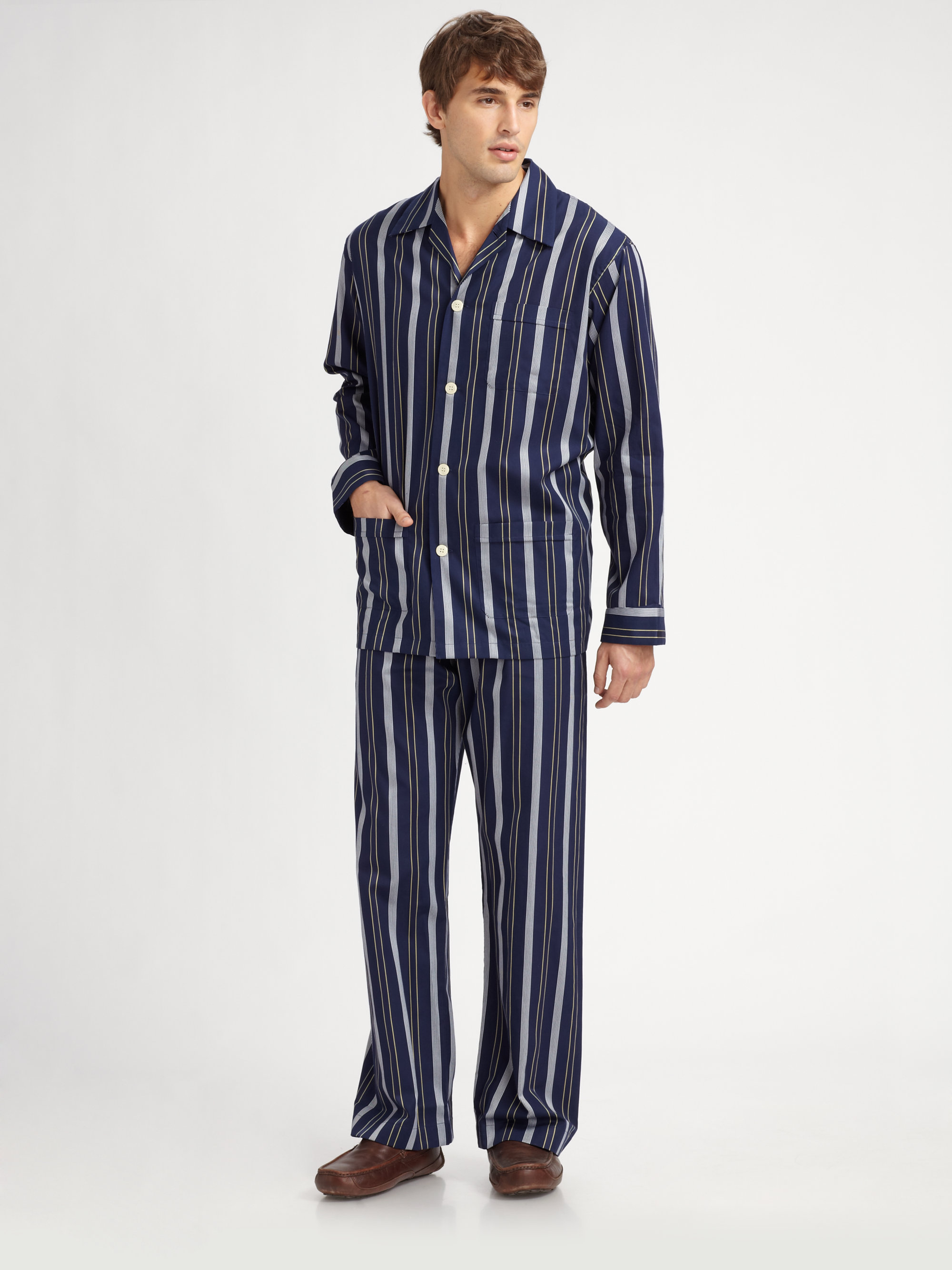 Derek rose Eton Striped Pajamas Set in Blue for Men | Lyst
