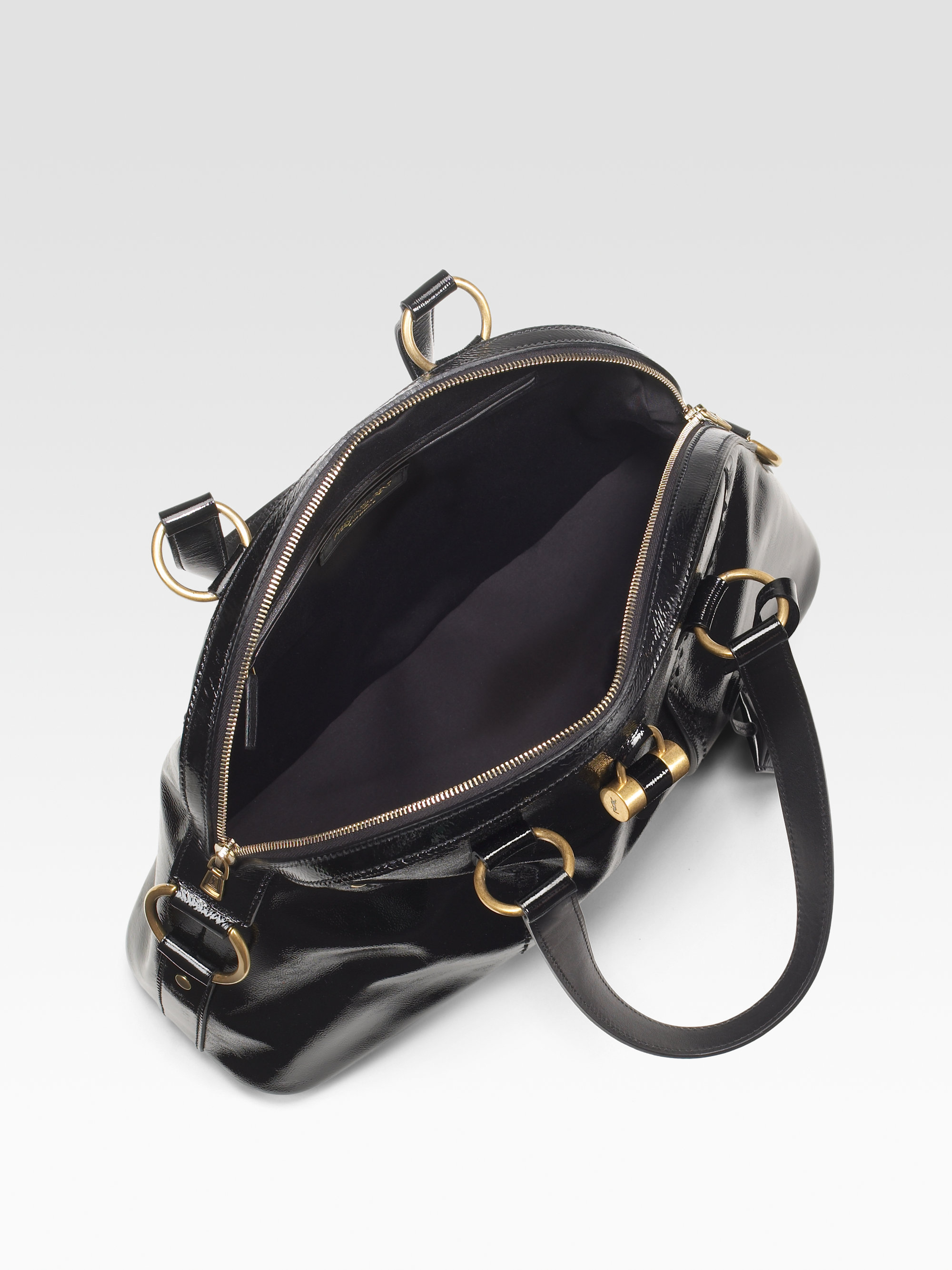 Yves Saint Laurent Patent Leather Muse Bag Ysl Patent Leather Tote