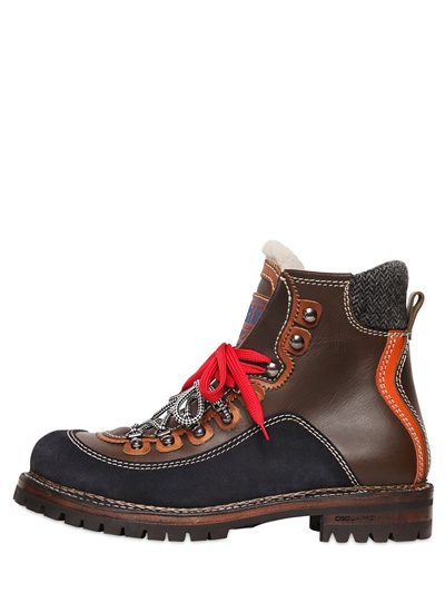 Dsquared² St Moritz Suede Leather Hiking Boots in Brown for Men | Lyst