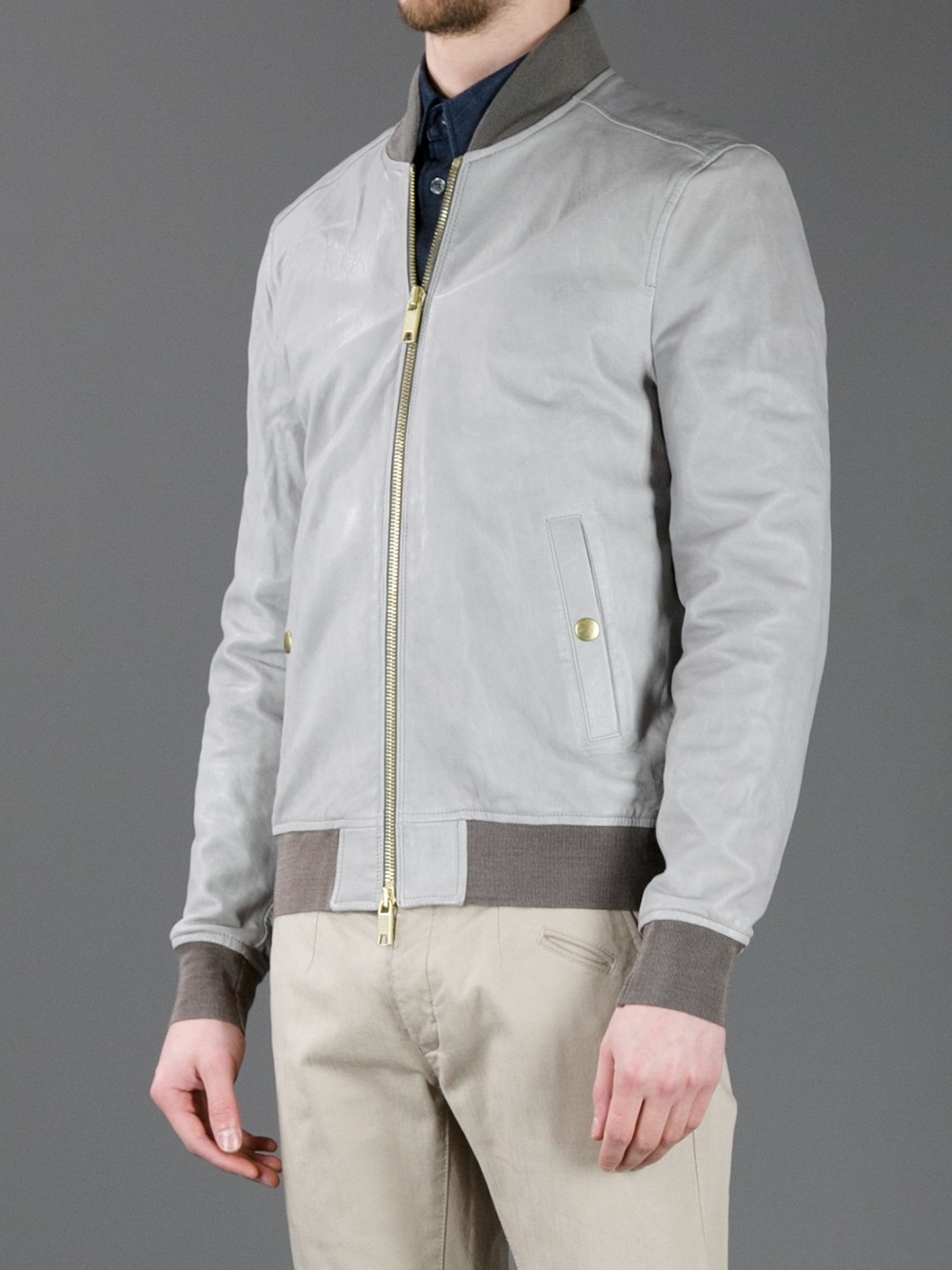 Lyst - Marc Jacobs Leather Jacket in Gray for Men