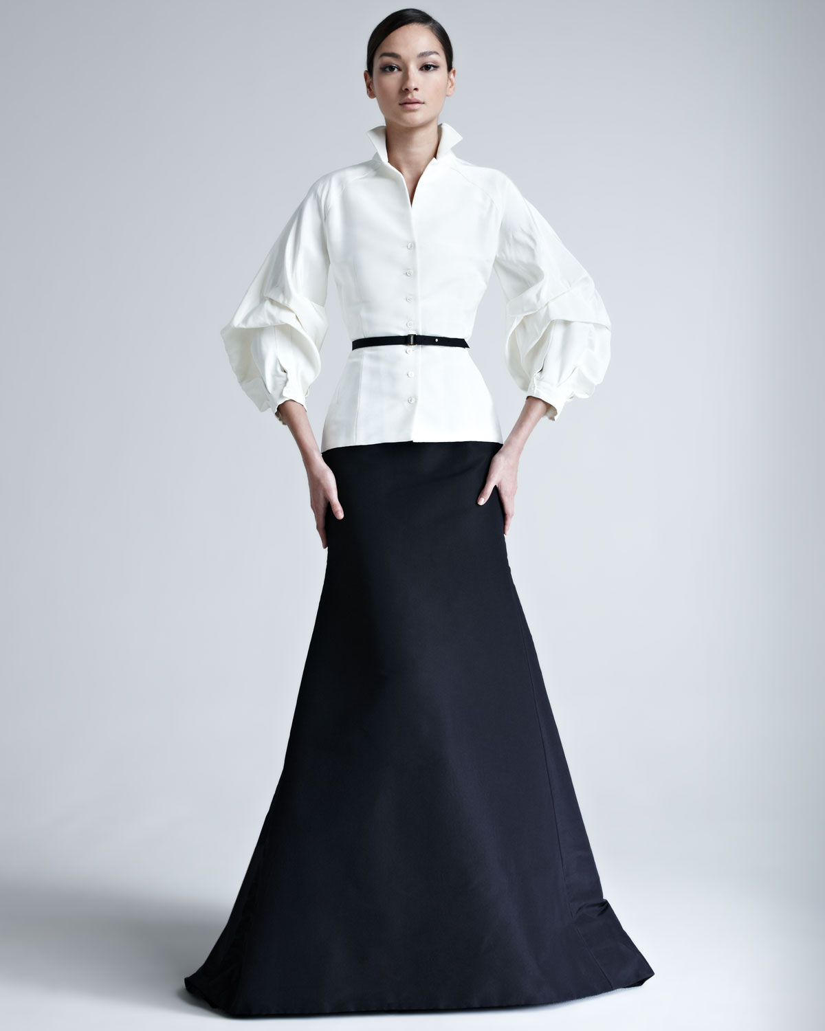 Lyst Carolina Herrera Womens Silk Faille Skirt In Black
