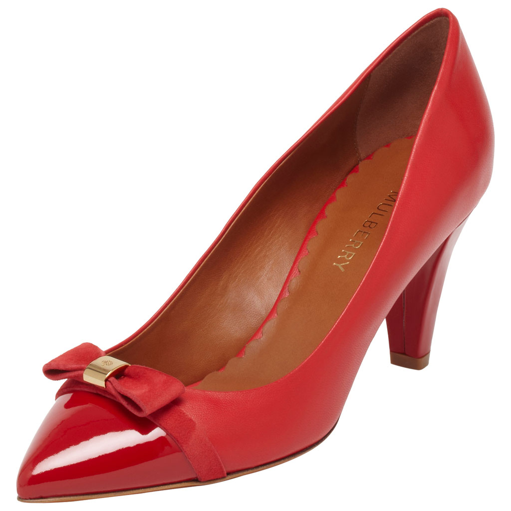 Lyst - Mulberry Bow Mid Heel Pump in Red