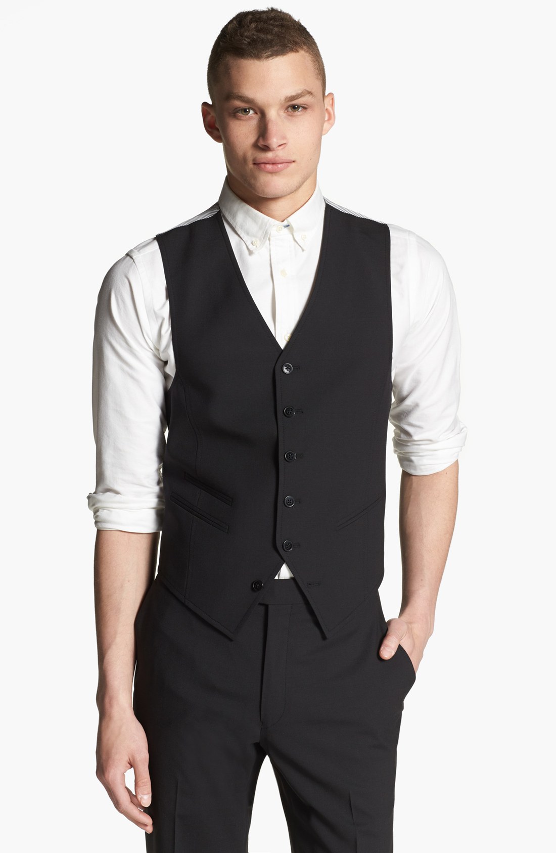 John Varvatos Red Label Vest in Black for Men | Lyst