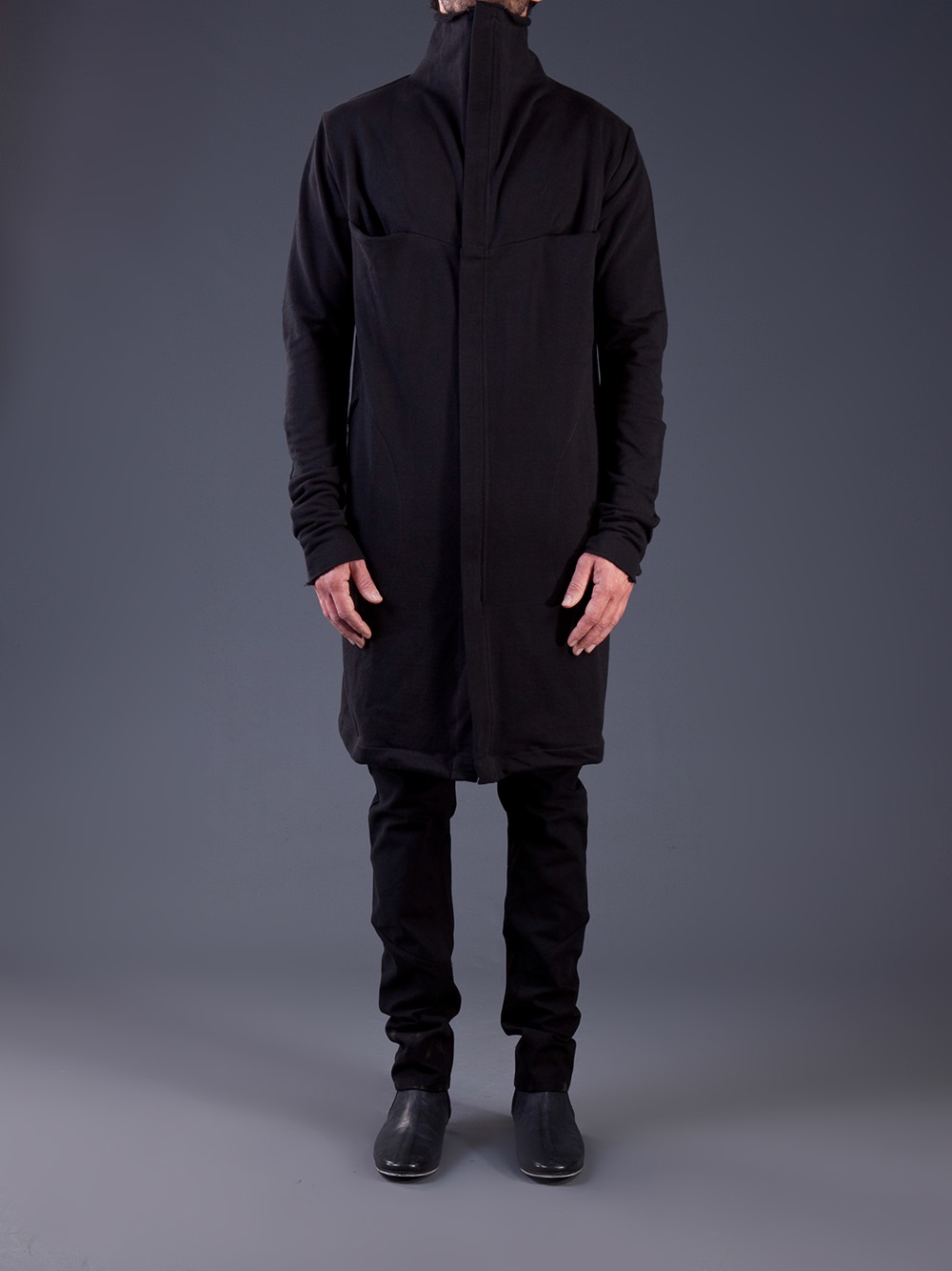 Lyst - Odyn vovk High Collar Invisible Coat in Black for Men