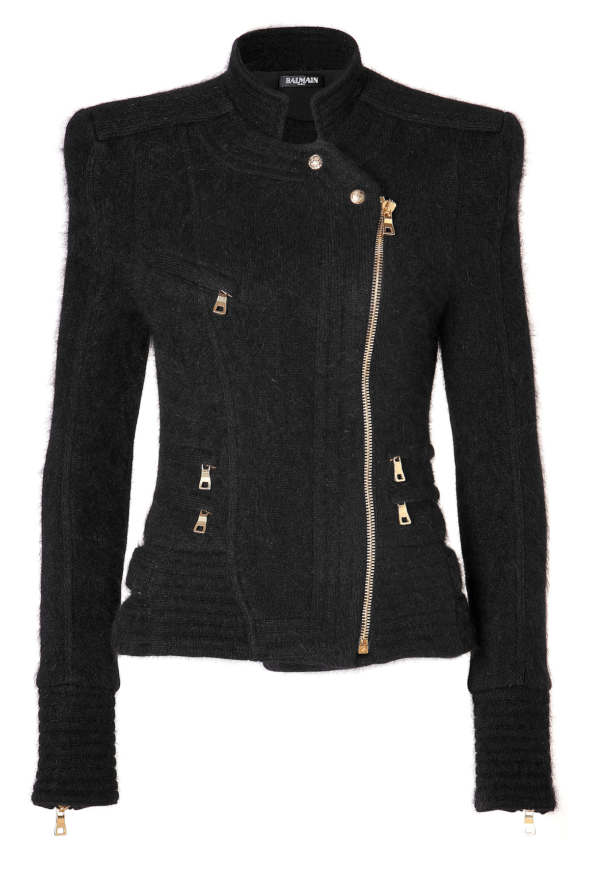 Balmain Structural Knit Jacket In Black in Black | Lyst