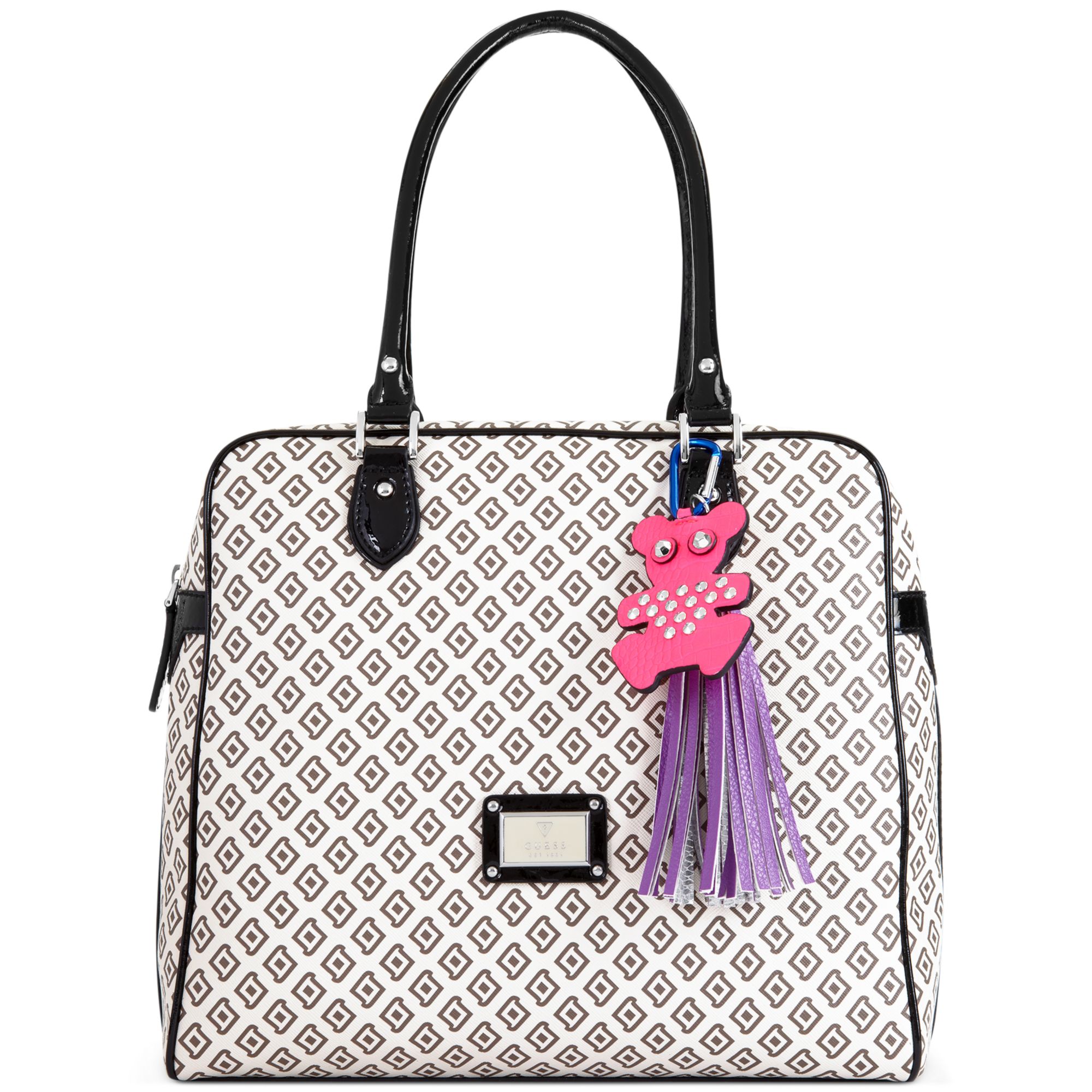 Guess Guess Handbag Kory Large Print Satchel in Beige (Stone) | Lyst