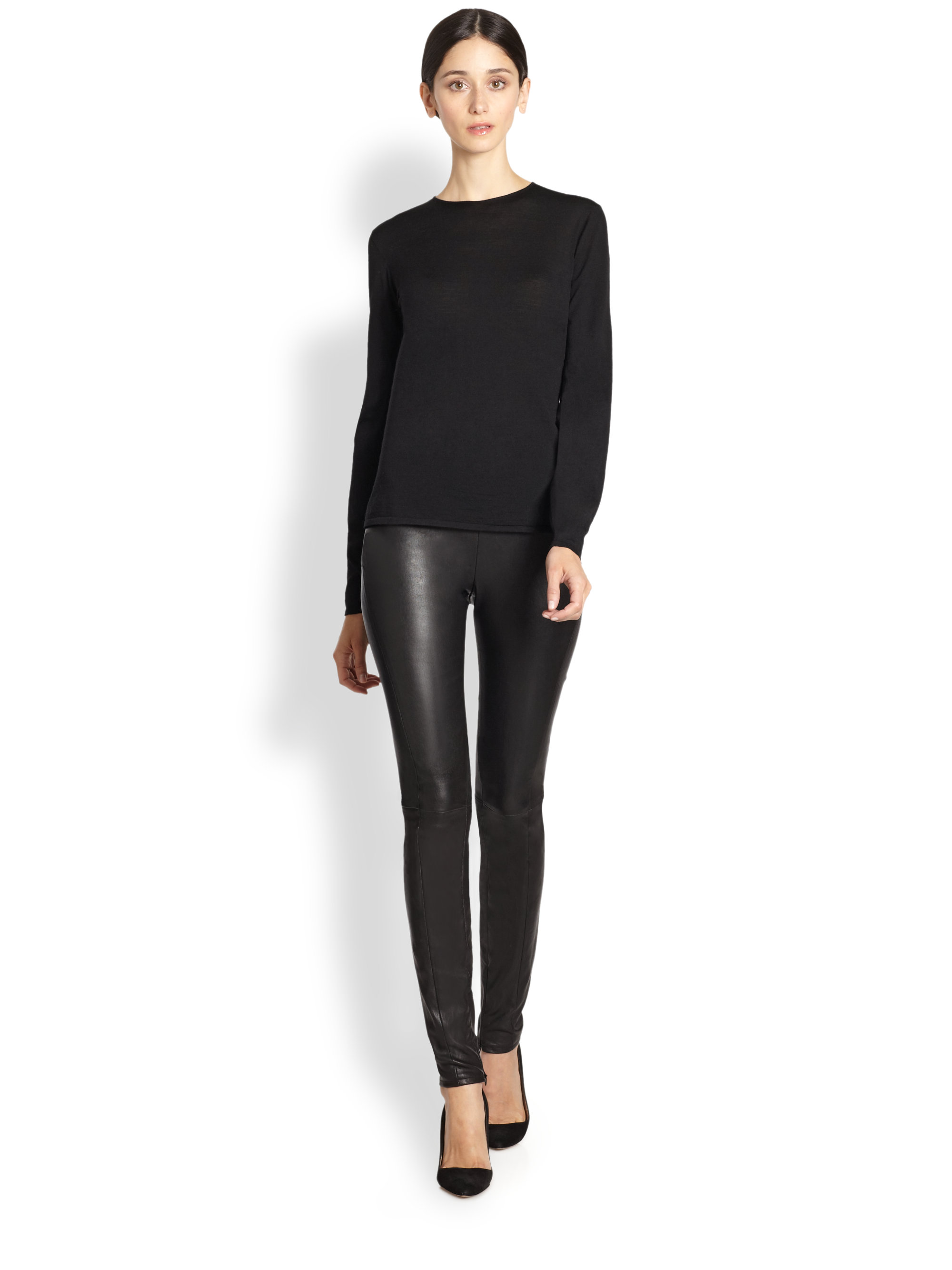 Lyst - Ralph Lauren Collection Leland Leather Pants in Black